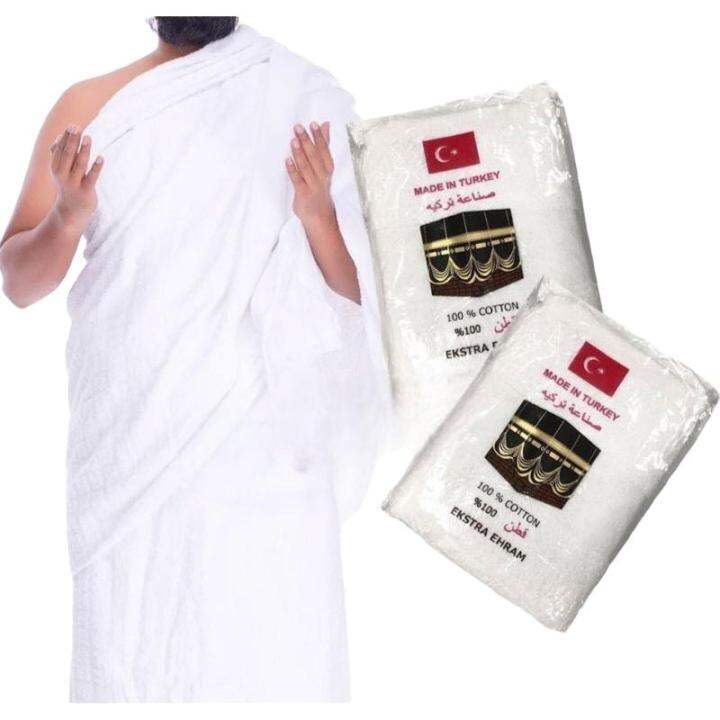 KAIN EHRAM (TURKI) Dewasa Kain Ihram Ahram Men's Hajj Haji Umrah ...