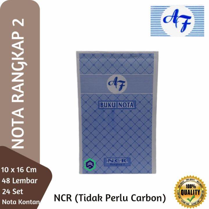Nota Bon Kontan 2 Rangkap 2 Ply Kecil AF / Pack isi 1 Buku | Lazada ...