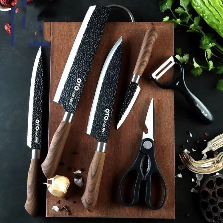 High Quality Stainless Steel Multifunction Kitchen Knife Sets 6-Piece ...