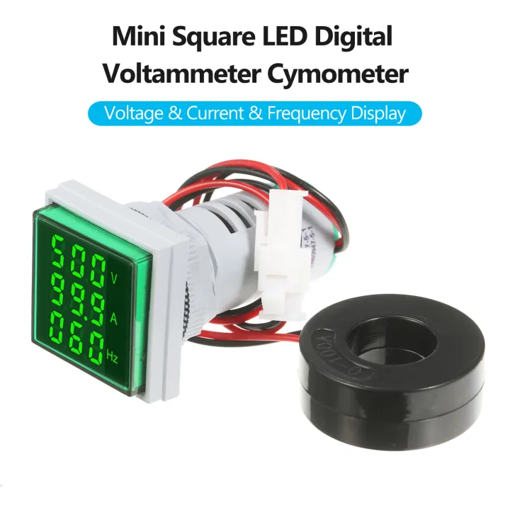 keykits- Mini Square Digital Volt-ammeter Voltammeter Ammeter Voltmeter Cymometer Three LED ...
