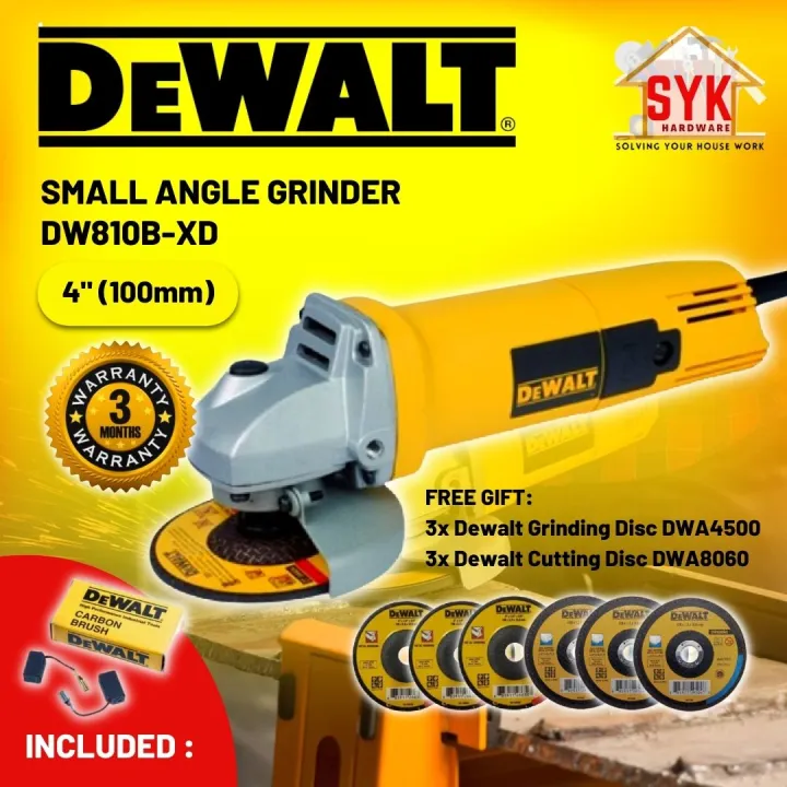 SYK DEWALT DW810B-XD 4" (100mm) Small Angle Grinder Mesin Pengisar Sudut Grinder Potong Besi ...