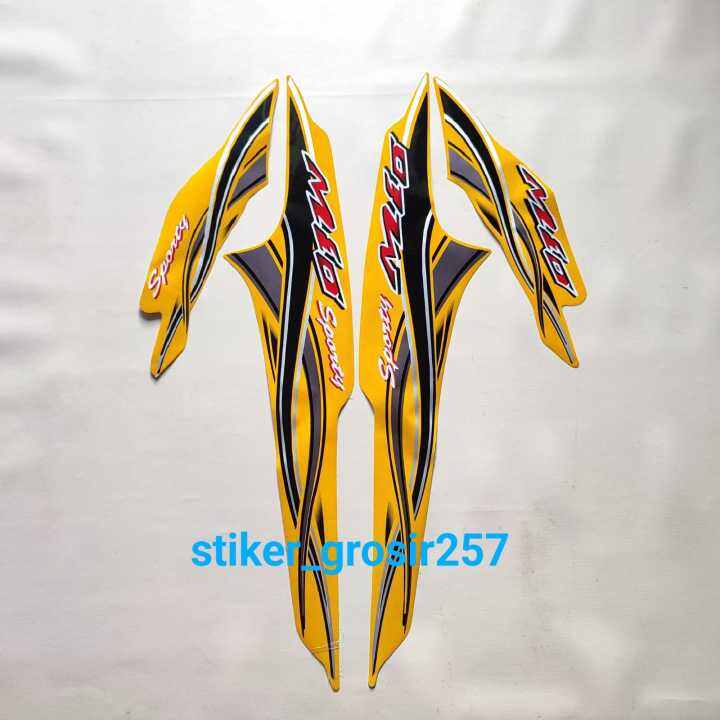 STIKER STRIPING LIS BODY MIO SPORTY 2005 WARNA KUNING STANDAR | Lazada ...