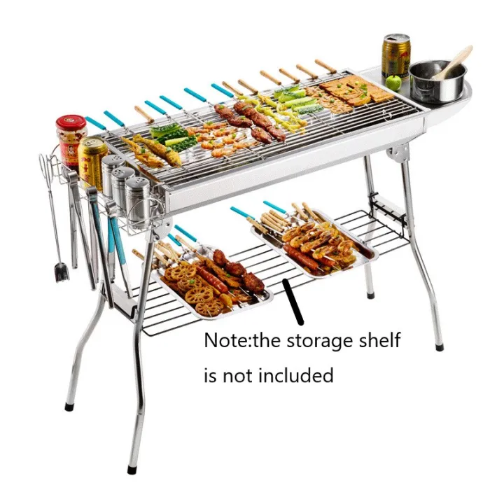 Stainless Steel Portable Charcoal Grill, Foldable BBQ Grills Outdoor ...