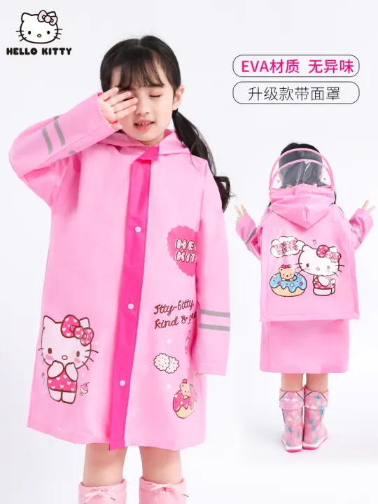 Hello Kitty Children Raincoat Female Girls' Baby Poncho Kindergarten ...