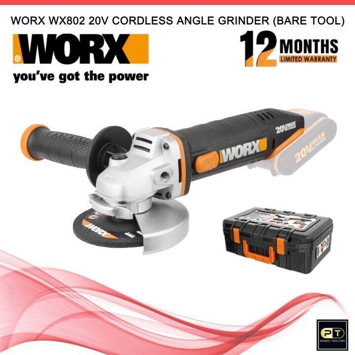 WORX WX802 Cordless Angle Grinder 20v Battery Grinder (Bare Tool) | Lazada