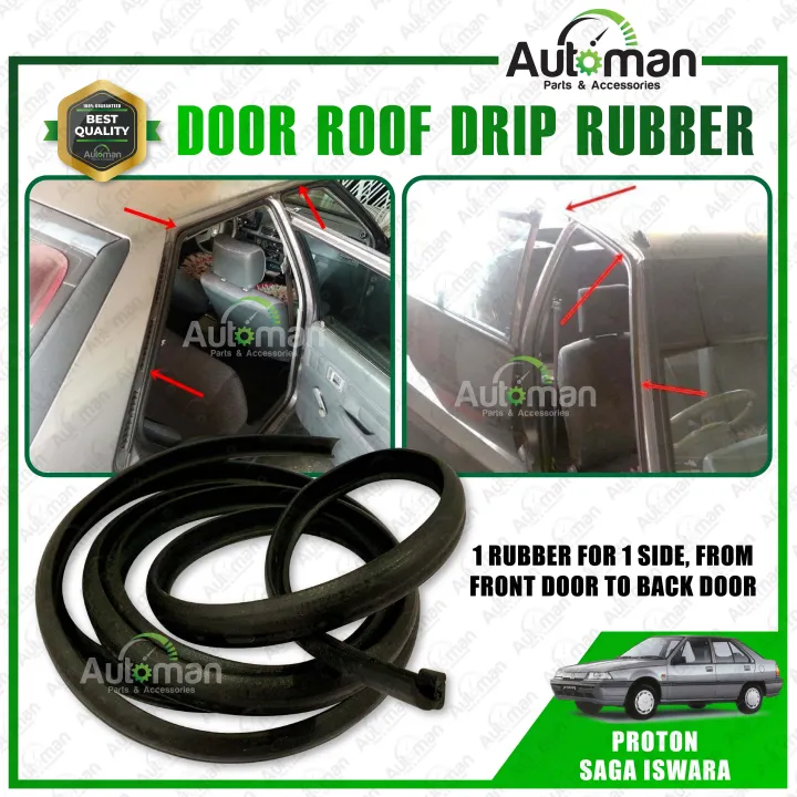 Proton Saga Iswara Roof Drip Moulding Getah Hitam Roof Inner Moulding ...