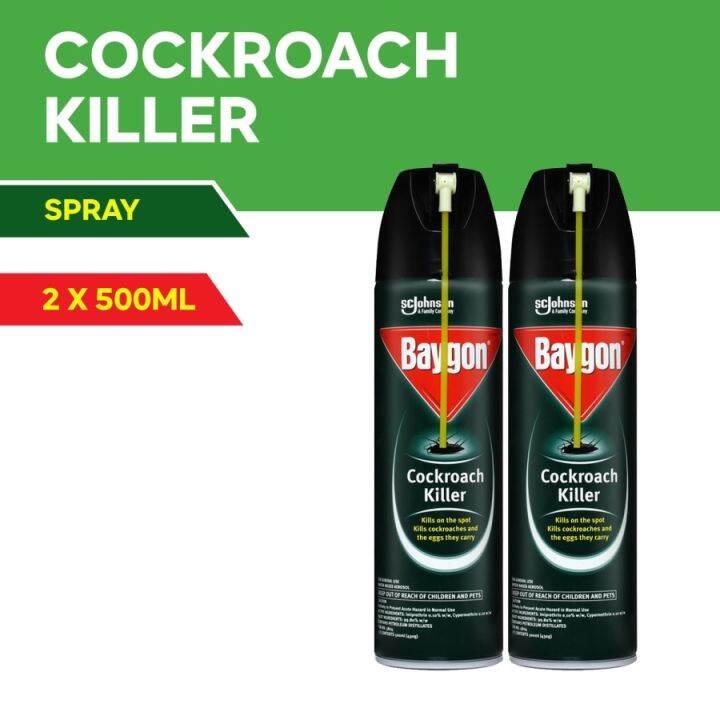 Baygon Cockroach Killer Aerosol Twin (500ml x 2) | Lazada PH
