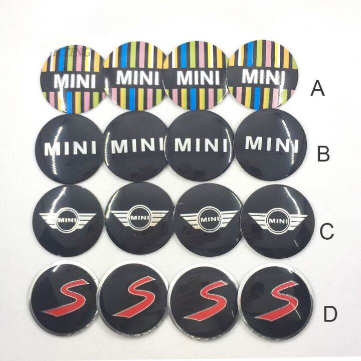 Style car 4 x 56mm MINI COOPER Logo Wheel Hub Center Caps Cover Emblem ...