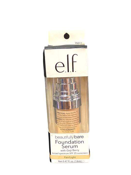 ELF Cosmetics Beautifully Bare Foundation Serum SPF 25, Fair and Light ...