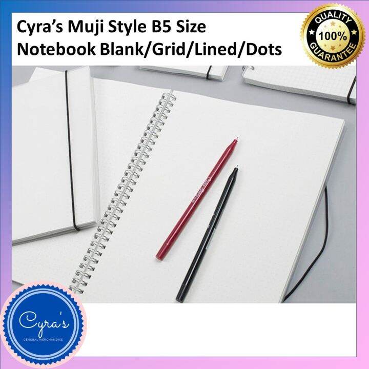 Cyra’s Muji Style B5 Size Notebook Blank/Grid/Lined/Dots | Lazada PH