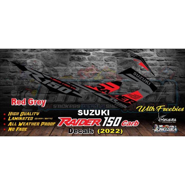 Suzuki Raider 150 Carb (2022) Stock Decals / Stickers With Freebies ...