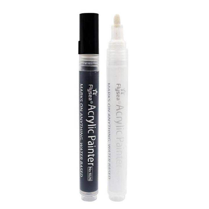 Metal Drawing Pen Odorless Black and White Paint Marker Pen 2pieces ...