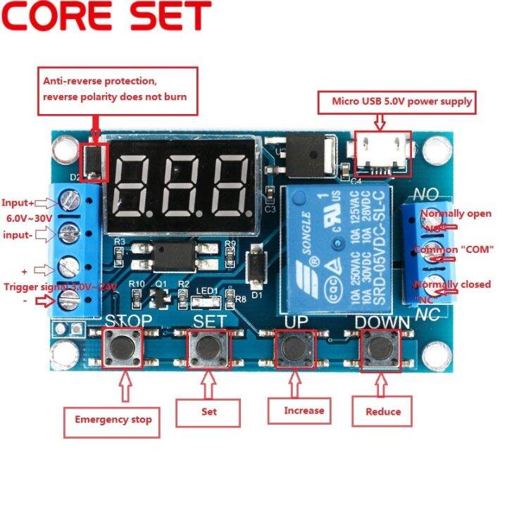 DC 6-30V 1 Channel 5V Relay Module Time Delay Relay Module Trigger OFF ...
