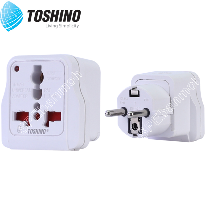 DD-P4S ปลั๊กแปลงขากลม มี Surge Toshino โตชิโน | Lazada.co.th