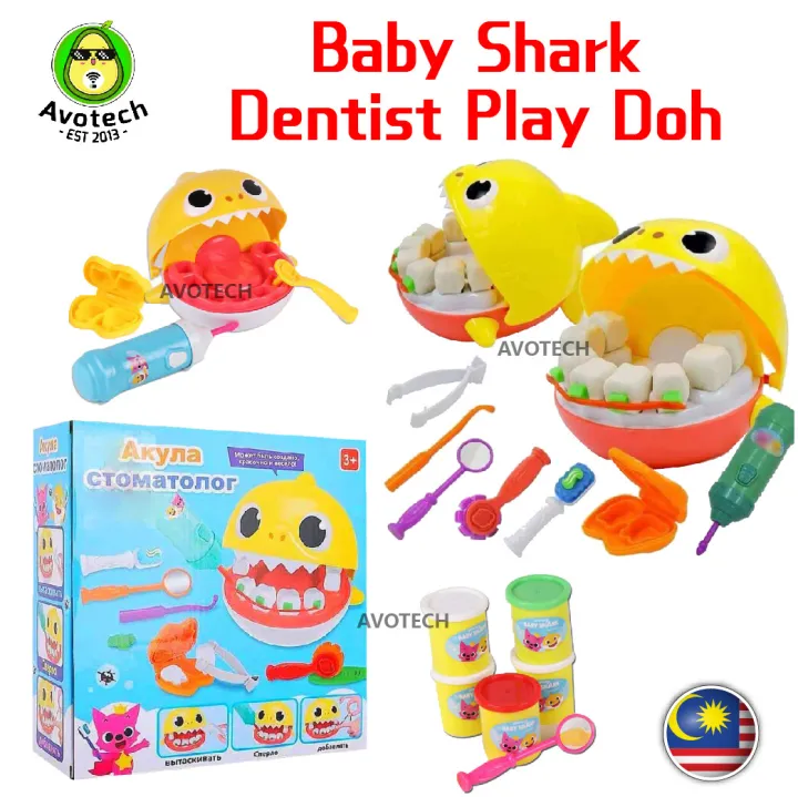 Awotech Baby Shark Dentist Play Dough Playdough Set For Kids Set Play ...