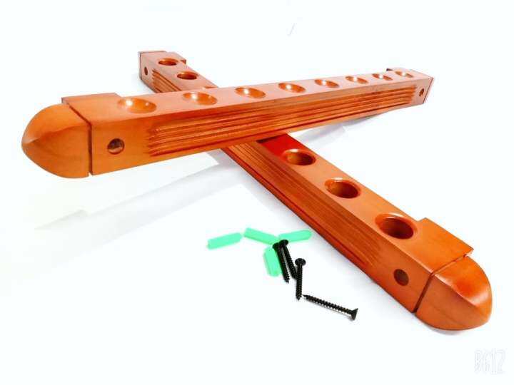 8 HOLES WOODEN CUE RACK/LAGAYAN NG TAKO NG BILYARAN(BILLIARD ...