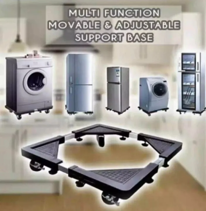 4 Foot Wheel Adjustable Washing Machine Base Refrigerator Holder Round ...