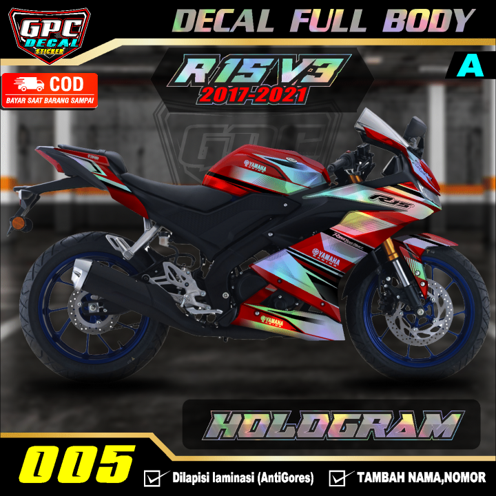 DECAL FULL BODY Stiker Decal-Sticker Hologram 005 R15 V3 2017-2021-Desain RACING GPC | Lazada ...