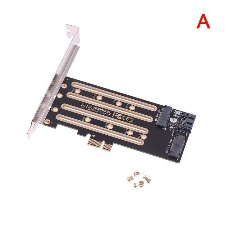 HHOT 1pc NVMe M.2 SSD To PCIe 3.0 4.0 x4, SATA M.2 SSD To SATA dual ...