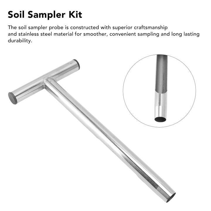 T Style Handle Soil Test Kits Rust Proof Stainless Steel Soil Sampler ...