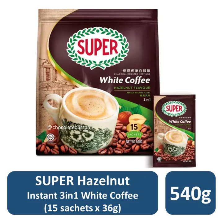SUPER Hazelnut Instant 3in1 white coffee - 15 sachets | Lazada PH