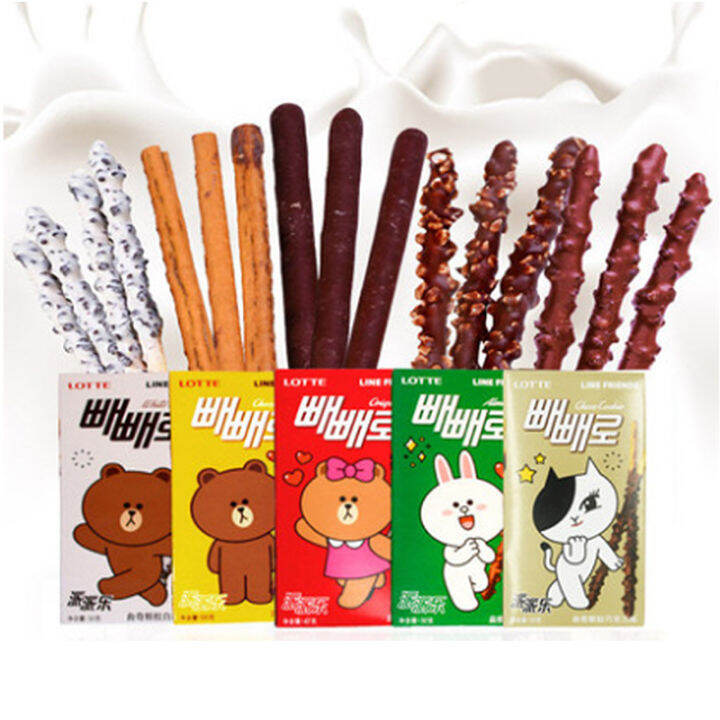 YUMMUY Korean Snack Lotte Almond Sandwich Biscuit Cookie Stick Pie Le ...