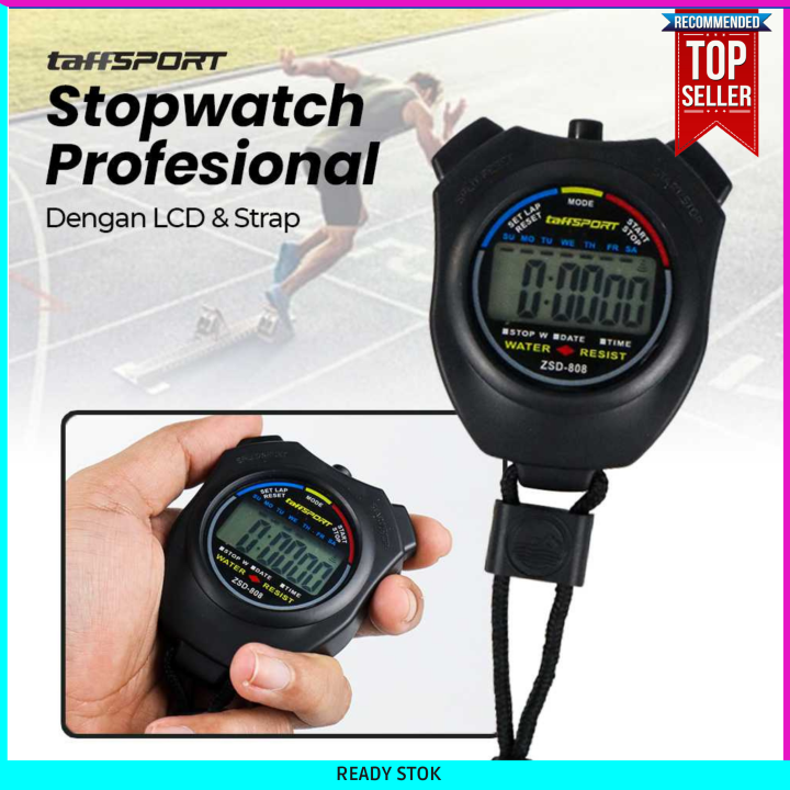COD TaffSPORT Stopwatch Profesional LCD dengan Strap / Stopwatch ...