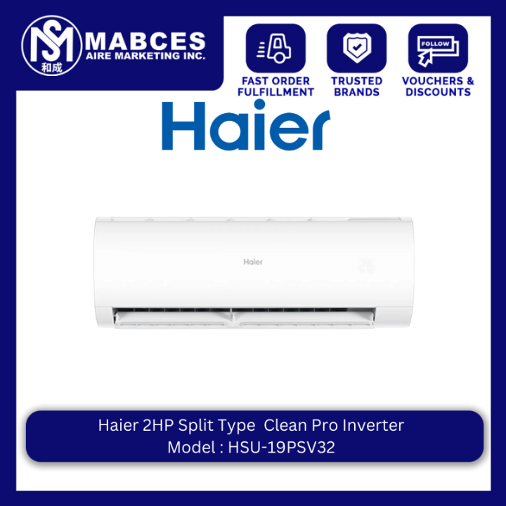Haier 2HP Split Type Clean Cool Pro Inverter HSU-19PSV32 | Lazada PH