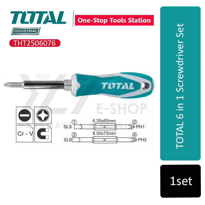 TOTAL 6 in 1 Screwdriver Set (THT2506076) | Lazada