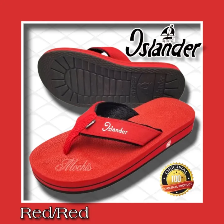 Islander 'Red/Red'' Men's colored Slippers 100% Original and Authentic ...