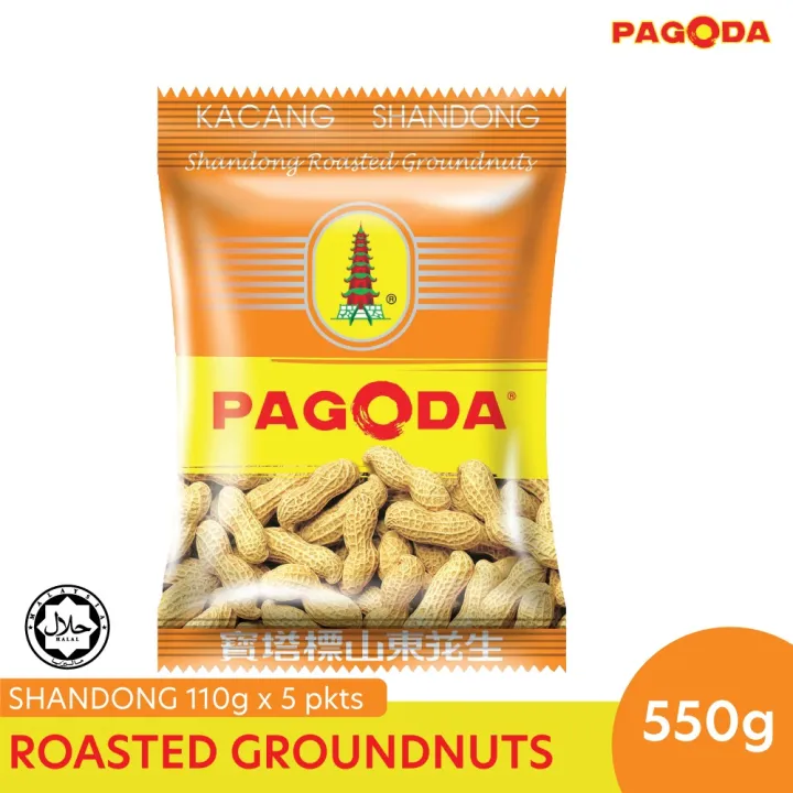 Pagoda Shandong Roasted Groundnuts 550g (110g x 5 pkts) / Pagoda / Nuts / Kacang Shandong ...