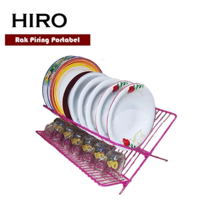Rak Pengering Piring/Dish Drainer/Rak Piring Portable HIRO | Lazada Indonesia