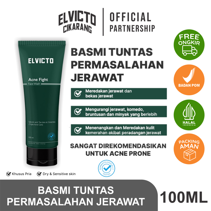ELVICTO Acne Fight Face Wash 100 ml - Sabun Cuci Muka - Sabun Wajah Pria ELVICTO | Lazada Indonesia