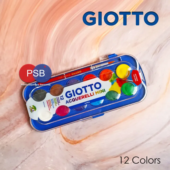 Giotto Acquerelli mini 12 Warna / Cat Air Giotto Set 12 (D : 23mm ...