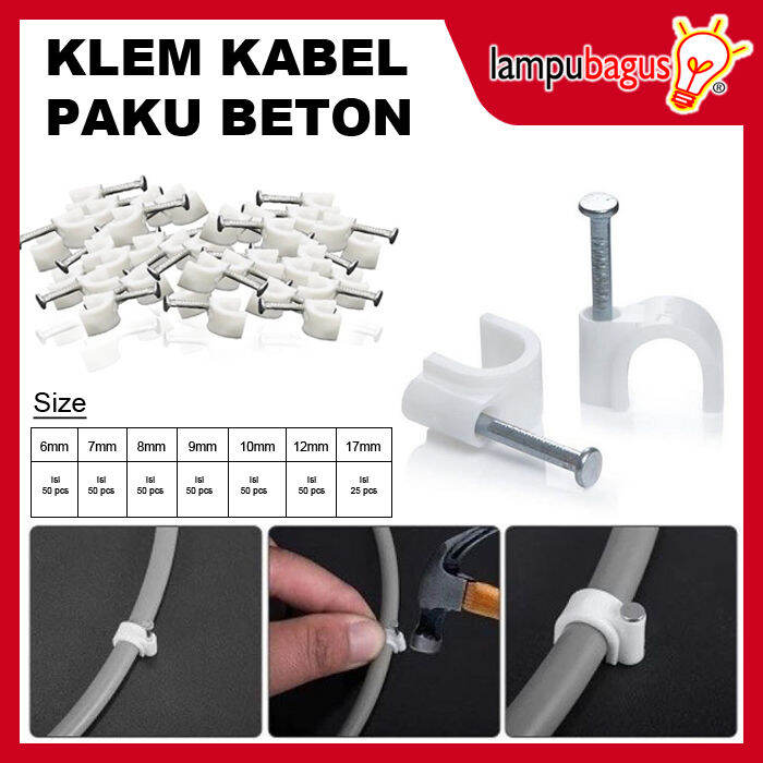 Klem Kabel listrik / Klem Paku Beton / Klem Kabel Clip | Lazada Indonesia