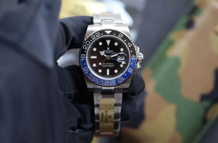 Role fine steel case red blue ceramic bezel sapphire mirror black dial ...