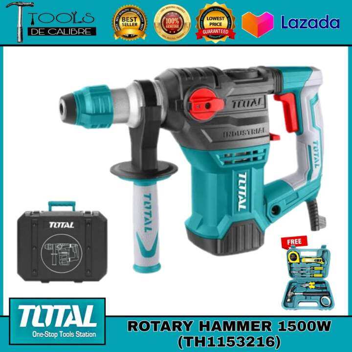 Total Rotary Hammer 1500W (TH1153216) with FREE TOOLSET | Lazada PH