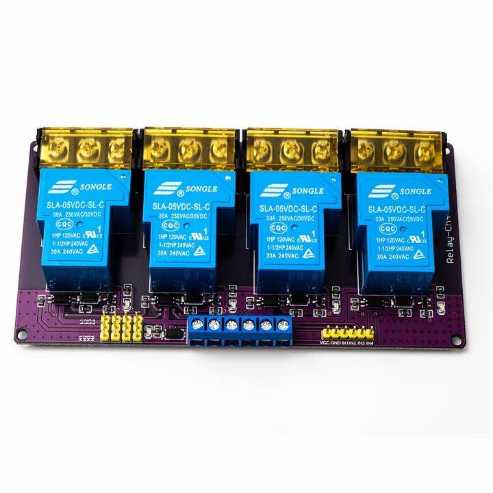 4 Channel Relay Module 5V 12V 24V DC 30A Board Optocoupler Isolation ...