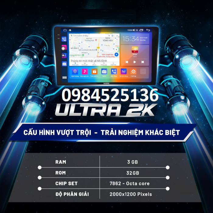 [HỖ TRỢ LẮP ĐẶT tại HN] Màn Hình DVD Android PRO Ultra 2k, Chạy Sim 4G Cho Xe oto (Cấu Hình 3G ...
