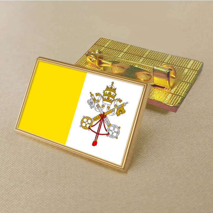 Vatican flag pin 2.5*1.5cm zinc die-cast PVC colour coated gold ...