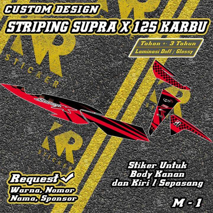 Stiker Striping Supra X 125 Karbu | Custom Desain sticker lis variasi ...