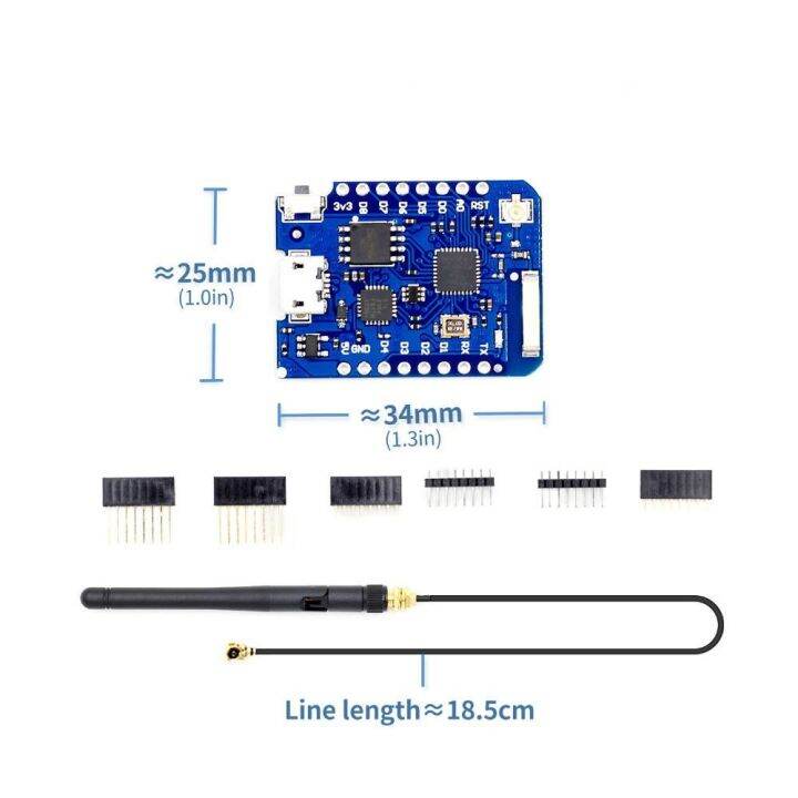 WEMOS D1 Mini Pro 16M Bytes External Antenna Connector NodeMCU Based ...