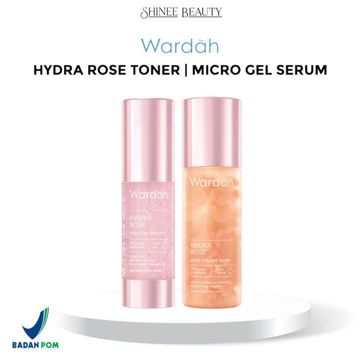 Wardah Hydra Rose Micro Gel Serum 30mL | Rose Petal Infused Toner ...
