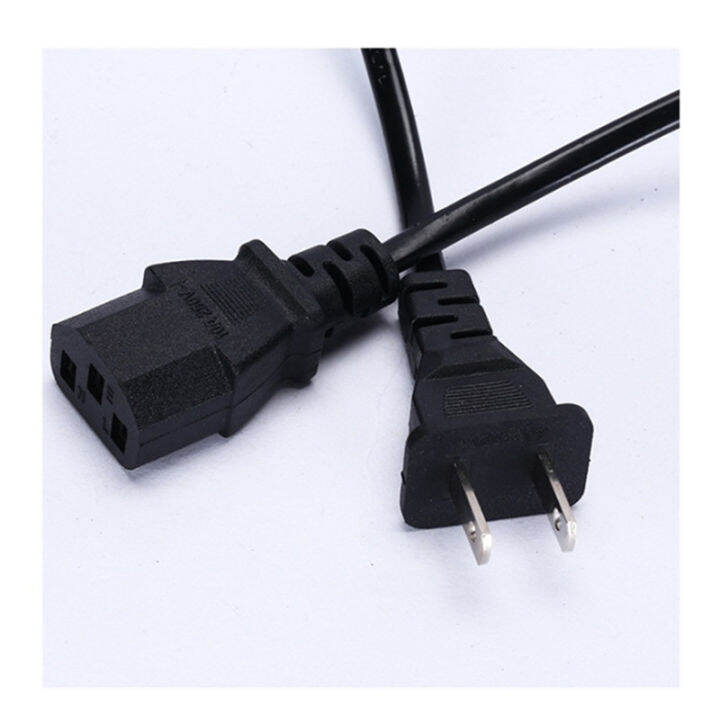US 2 Prong AC Power Supply Adapter Cord 1.5m Extension Cable for CPU ...