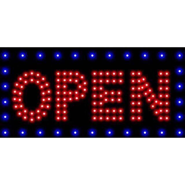 Energy saving light billboard OPEN LED SIGN (Red+Blue) #SIZE:60cm ...