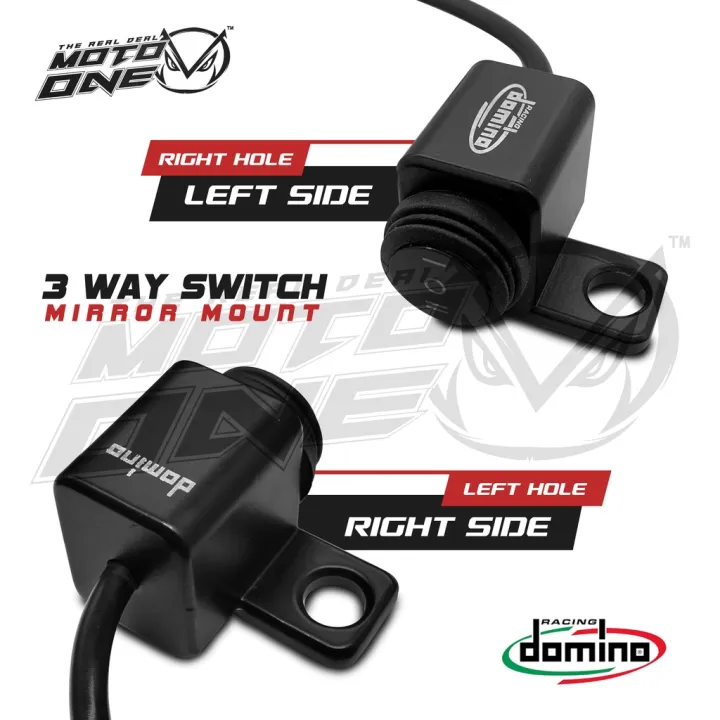 MOTO ONE DOMINO 3WAY 3 WAY TRI SWITCH MIRROR TYPE LEFT RIGHT Universal ...