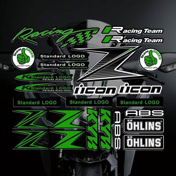 Reflective Motorcycle Kawasaki Stickers Logo Tank Decals For Z900 Z750 ...