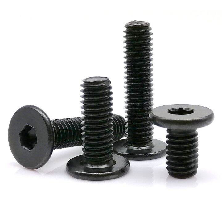 M2 M2.5 M3 M4 M5 M6 M8 Black 304 Stainless Steel Allen Hexagon Ultrathin Head Bolt Hex Socket ...
