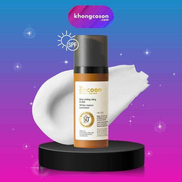 Kem Chống Nắng Cocoon Bí Đao Cho Da Dầu Nhạy Cảm Phổ Rộng Winter Melon Suncreen SPF50+ PA ...