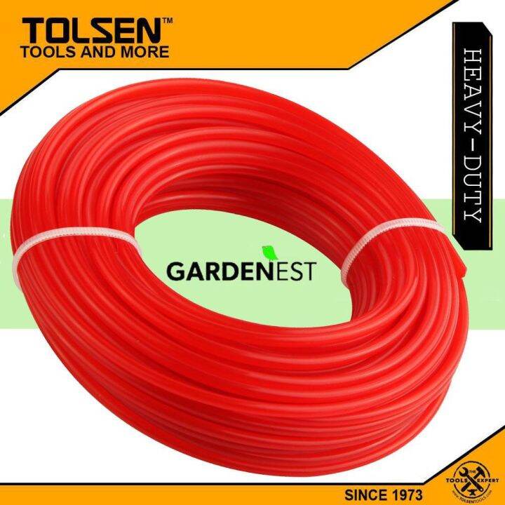 Tolsen Nylon Grass Trimmer Line (1.6mm | 2mm | 2.4mm | 2.7mm | 3mm x 15m) For Grass Cutter ...